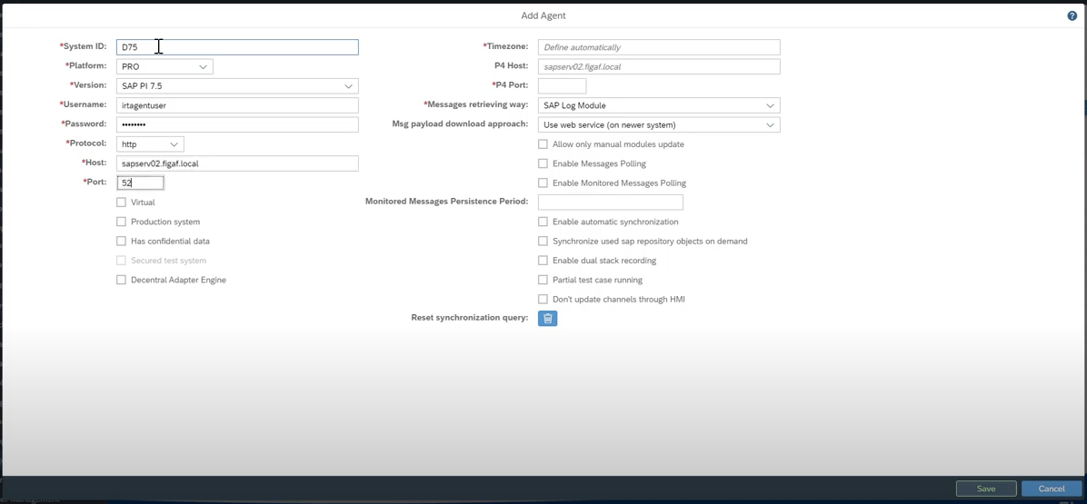 Configure PI agents Configure PI agents